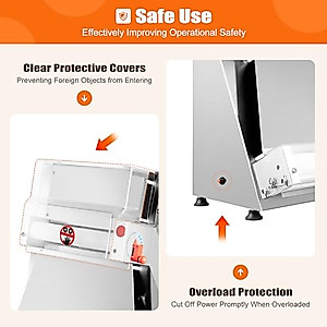 Pizza Dough Roller Sheeter, Pizza Size 4-15.74in, Commercial Dough Roller Machine, Semi-Automatic Stainless Steel Pizza Dough Roller, 110V Pizza Dough Pasta Maker Equipment, Save Time