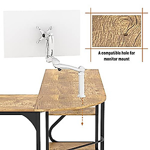 Weehom Reversible L Shaped Desk with Shelves Large Corner Computer Desk Gaming Desks for Home Office Writing Workstation Wooden Table