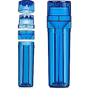 Herb Grinder Cone Loader Portable Cone Grinder, Transparent Herb Spice Grinder with Magnetic Top, Herb Storage Grind Pack All in One (Blue)