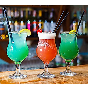 ALINK 500-Pack Black Flexible Drinking Straws, Plastic Disposable Bendy Straws - 7.75" x 0.23"