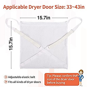 Shoe Dryer Bag - Upgrade Sneaker Shoes Laundry Dry Bag with 33~43in Elastic Strap Adjuster, Sneaker Washing Mesh Net for Most Dryers Door - 15.7in Large 2pcs