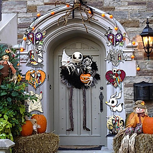 Nightmare Birthday Party Door Sign Banner, Nightmare Party Cutouts Banners Door Hanging Porch Birthday Party Supplies for Halloween Party Indoor Outdoor Decorations