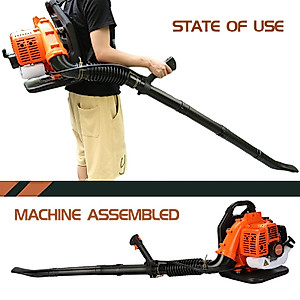 VEAREAR Leaf Blower, 52CC 550CFM 2 Stroke Backpack Gas Powered Leaf Blower, Grass Lawn Blower Air Cooling Gasoline Backpack Grass Blower with Air-Cooled, Backpack Snow Blower for Garden