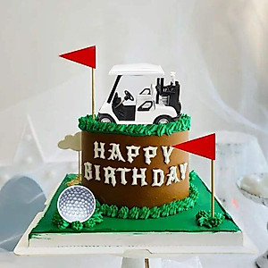 Golf Cake Decorations Golf Cart Cake Toppers Heading for The Green Cake Topper for Golfers with Cart Flag Golf Ball for Golf Theme Party Supplies