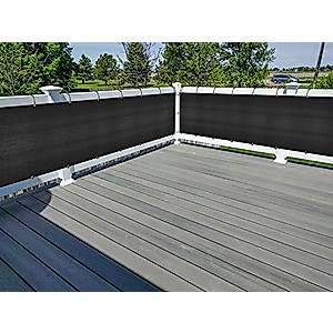 Lvydec Balcony Privacy Screen Cover, 16.5' x 3.5' Privacy Screen Fence for Porch Deck Garden Backyard Patio, Waterproof and UV-Resistant (Black)