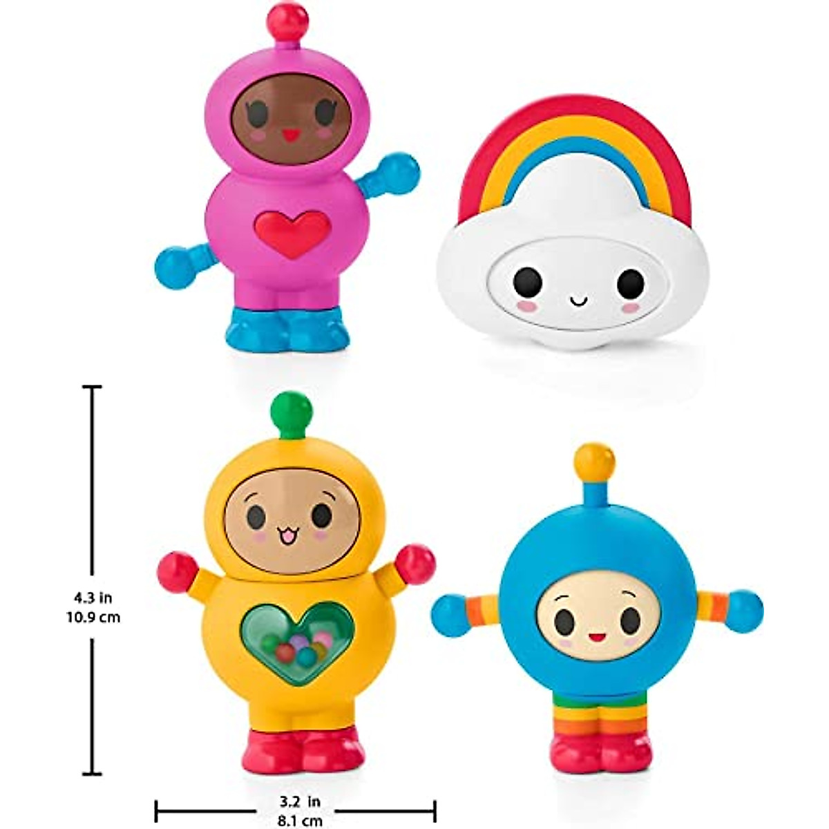 Fisher-Price Happy World Friends Set, Gift Set of 4 Sensory Activity Toys for Infants and Toddlers Ages 6 Months and Older