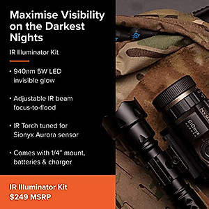 SiOnyx Aurora Pro Uncharted Kit I Full-Color Digital Night Vision Camera with Hard Case, IR Illuminator and Ram Mounts I Infrared Monocular Spotting Scope.