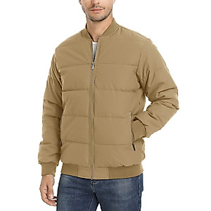 TACVASEN Mens Puffer Jacket Men Quilted Bomber for Men Lightweight Winter Full Zip Padded Jacket Windbreaker Men