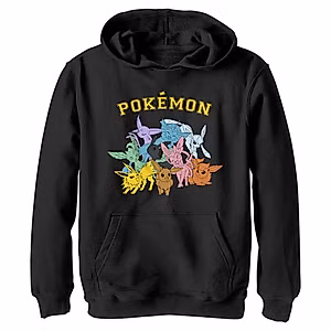 Pokemon Gotta Catch Eeveelutions Youth Pullover Hoodie Black