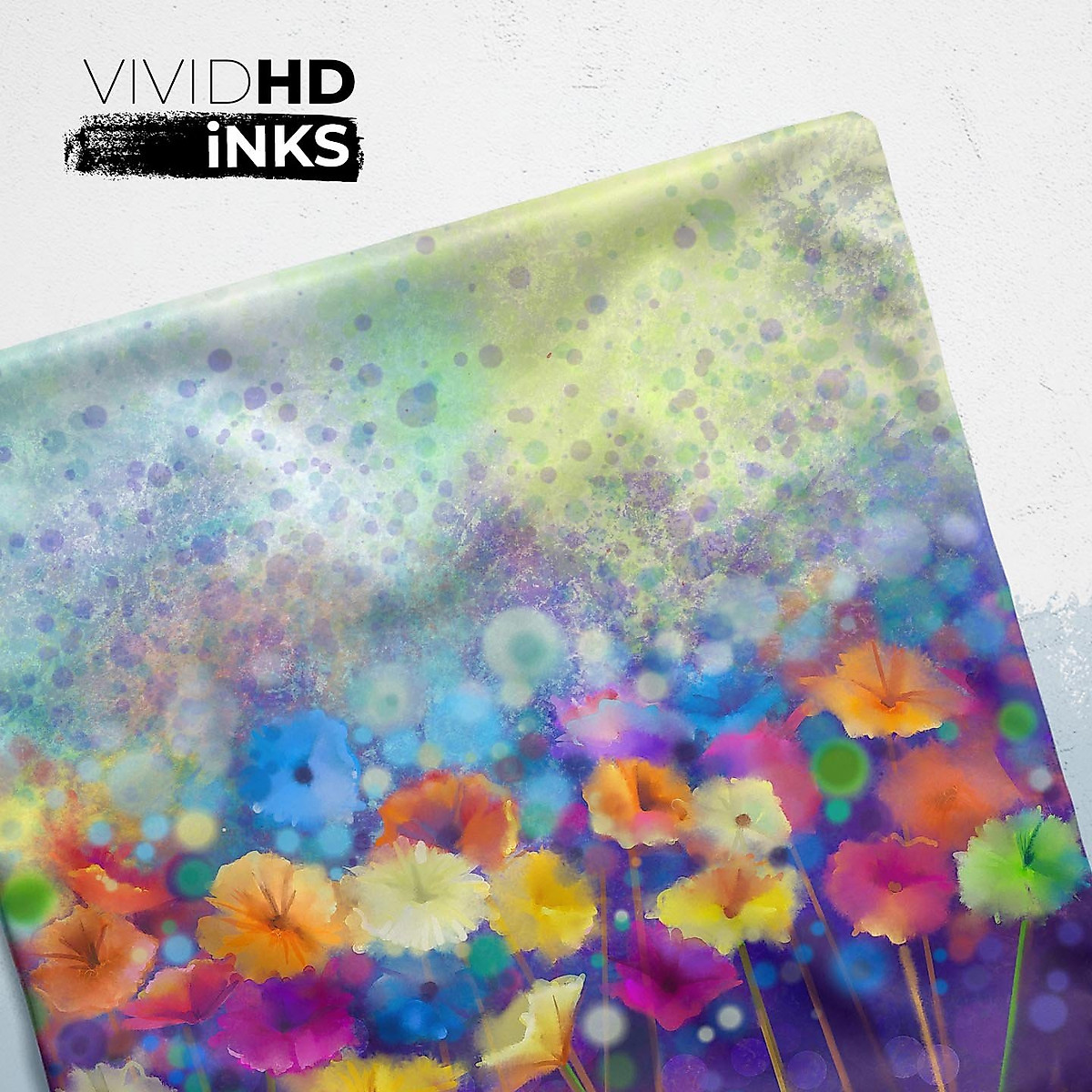 iiRov Summer Design Ink-Fuzed Decorative Throw Pillow - Abstract Flower Meadow v2