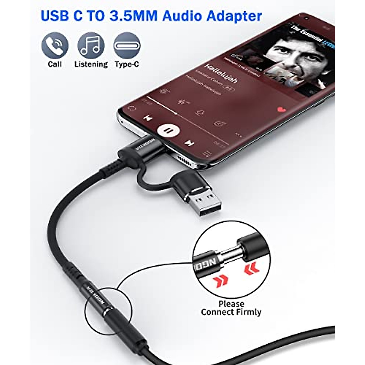 USB to 3.5mm Jack Audio Adapter USB C to 3.5mm Female AUX Adapter USB A Sound Card TRRS 4 Pole for Headphone Speaker PS4 PS5 PC Compatible with Pixel 5 4 3 XL Samsung Galaxy S21 S20 FE and More