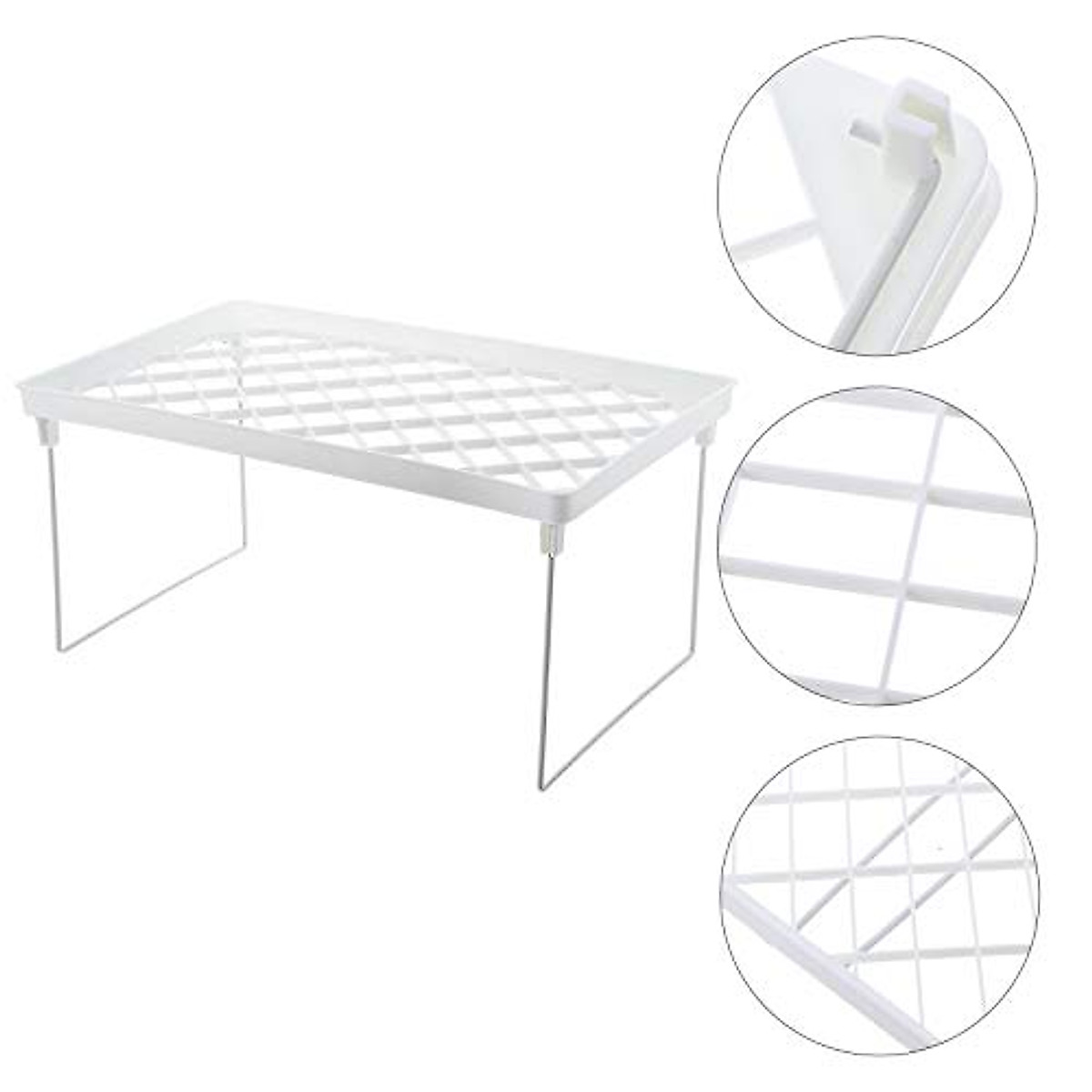 DOITOOL Foldable Cabinet Storage Rack Cosmetic Makeup Shelf Bathroom Countertop Organizer Kitchen Counter Storage Shelves Office Desktop Stationery Rack