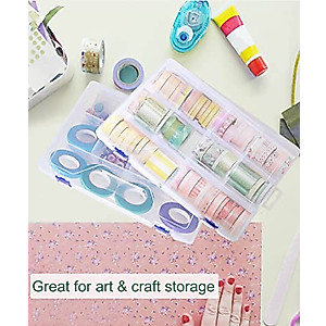 Uxwuy Plastic Organizer Box Craft Storage 10 Grids Box 2 Pack Compartment Organizer Box with Dividers Snackle Box Container Thread Organizer