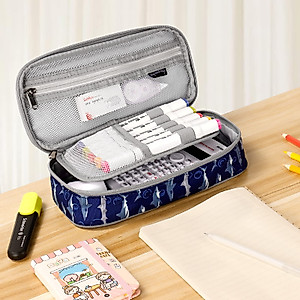 Choco Mocha Shark Pencil Case for Boys Pencil Box for Boys Pencil Pouch for Boys Pencil Case for Kids Pencil Bag for School Kindergarten Preschool Zipper Organizer Soft Cute Small Gift Blue