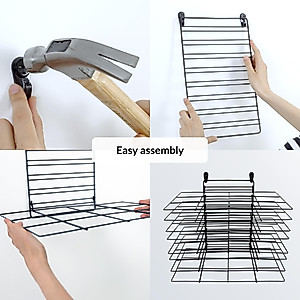 Art Drying Rack Hanging for Classroom | Small Hangable Paint Drying Rack | 8 Removable Shelves | Canvas Rack Art Storage | Painting Drying Rack with Hooks | Stack Rack for Painting, Drawings, And More