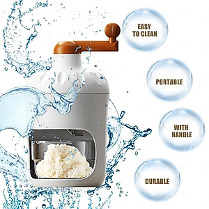 Ice Shaver Machine for Home Use, with 4 Ice Cube Molds, Shaved Ice Crusher Thick Blade, Safe and Labor Saving, Ice Grinder, for Making Drinks