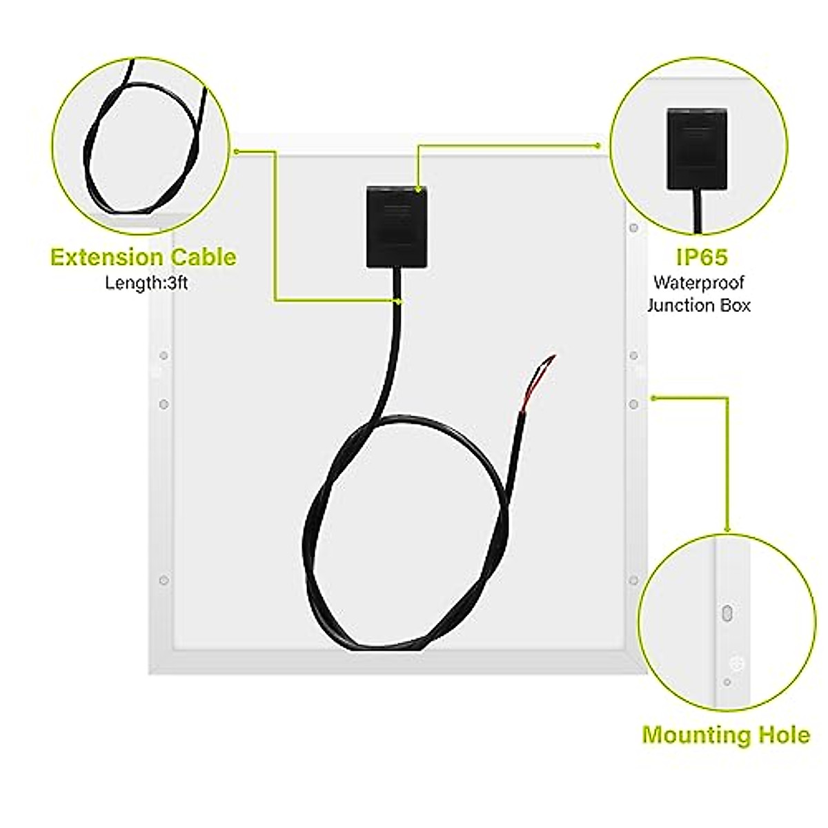 Newpowa 25W Monocrystalline Solar Panel 12V 25 Watt Mono Solar Panel Module for RV Marine Boat Off Grid