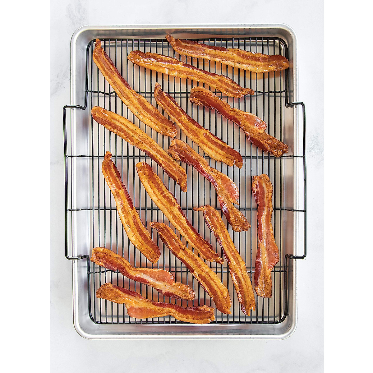 Nordic Ware Extra Large Oven Crisping Baking Tray with Rack (Silver) and Nordic Ware Oven Crisp Baking Tray (Natural)