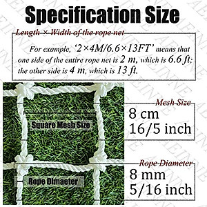 AEINNE Safety Netting for Fall Prevention, Safety Netting for Stairs Kids Balcony Safety Net Patio Child Rope Netting Bannister Fence Railings Children Protective Protection Nylon Cargo Nets, White