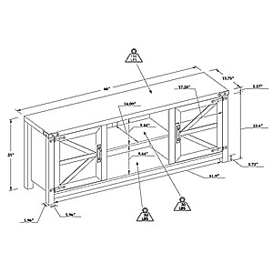 T4TREAM Farmhouse TV Stand for TVs Up to 75 inches, Wood Barn Door Media Television Console Table with Storage Cabinets, Easy Assembly Modern Entertainment Center for Living Room, Dark Rustic Oak
