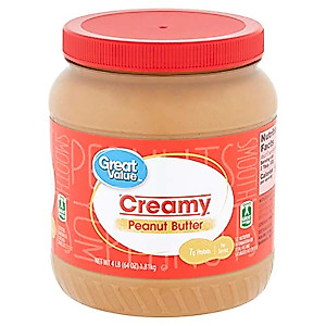 Great Value Creamy Peanut Butter, 64 oz (Gluten-Free) - Pack of 3