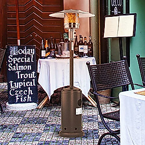 Patio Heater Propane with Cover - Outdoor Heaters For Patio Propane Heater Floor Standing with Wheels - Commercial Stainless Steel Gas Space Heaters for Outside Tent Camping, Porch, Pool and Garden