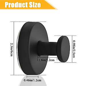 Di yan Two Bathroom Suction Cup Hooks, Matte Black, Suitable for Shower, Bathroom, Glass Door, Mirror, Ceramic Tile Suction Cup Hooks, Luffa, Towel, Jacket, Bathrobe Hook Bracket
