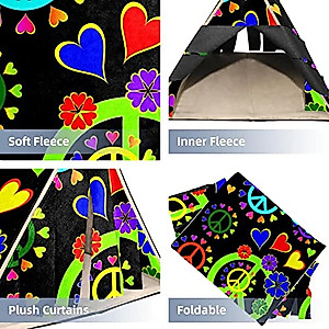 enheng Small Pet Hideout Peace Pride Hamster House Guinea Pig Playhouse for Dwarf Rabbits Hedgehogs Chinchillas