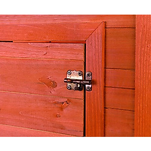 TRIXIE Natura Duck Coop with Ramp, Pull-Out Tub, Hinged Roof, Brown, 36x30x27