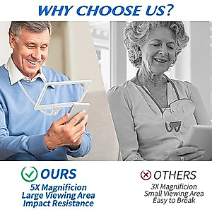 NZQXJXZ Large 5X Hands Free Magnifying Glass for Reading Neck Wear Magnifier Flexible Gooseneck Full Book Page Magnifier for Seniors Repair Sewing Cross Stitch