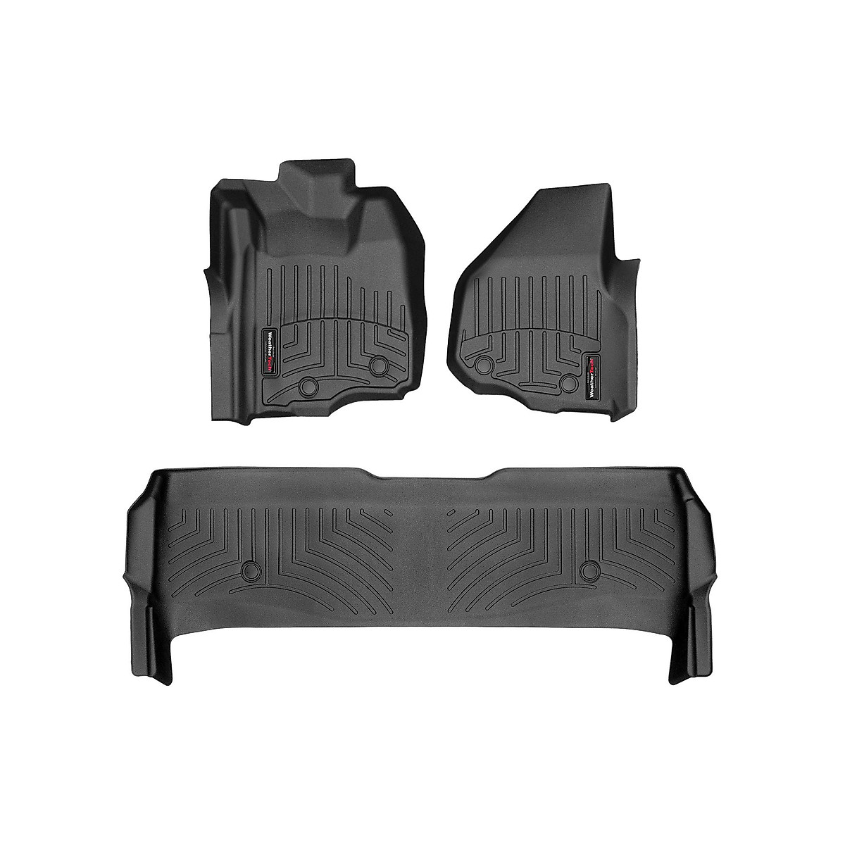 WeatherTech Custom Fit FloorLiners for Ford Super Duty - 1st & 2nd Row (449601V-443052V), Black
