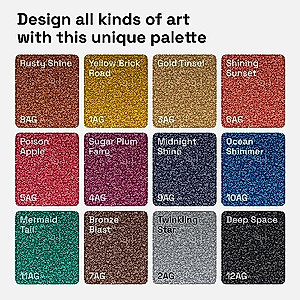 Glitter Paint Pens for Rock Painting, Stone, Ceramic, Glass, Wood, Fabric, Scrapbooking, DIY Craft Making, Art Supplies, Card Making, Coloring. Set of 12 Acrylic Glitter Markers Extra-Fine Tip 0.7mm