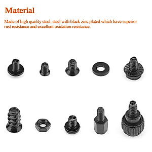 HELIFOUNER 450 Pieces Computer Standoffs Screws Assortment Kit for 2.5" SSD, Hard Drive, Computer Case, Motherboard, Fan Power Graphics with Screwdriver, Black
