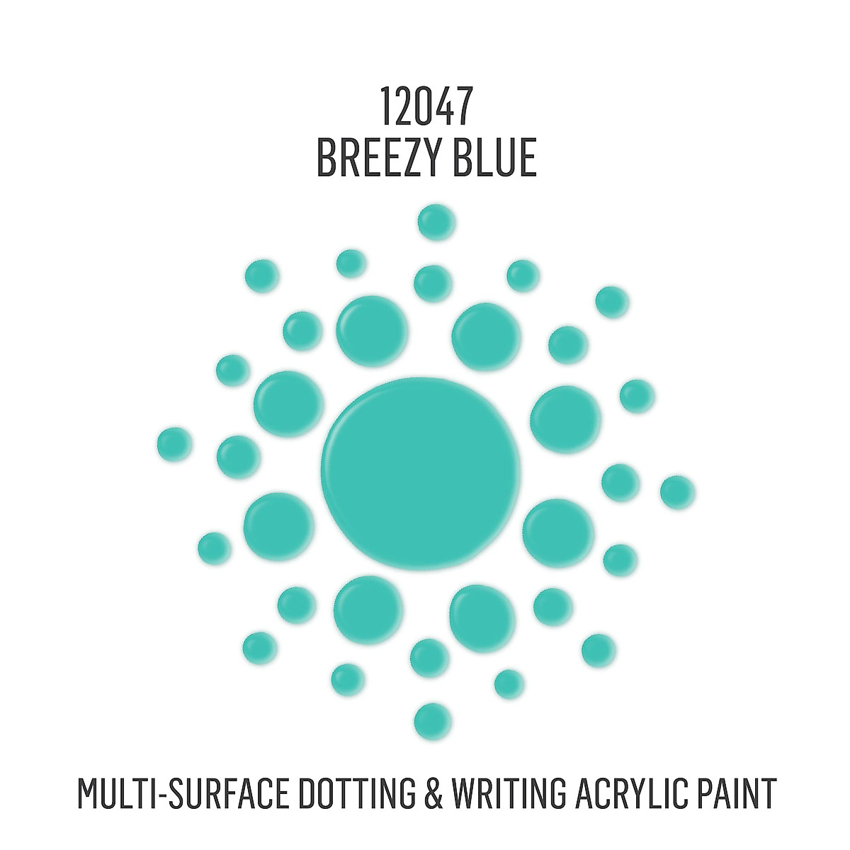 FolkArt, Breezy Blue Acrylic 2 fl oz Vibrant Multi-Surface Dot Paint Perfect for Easy to Apply DIY Arts and Crafts, 12047