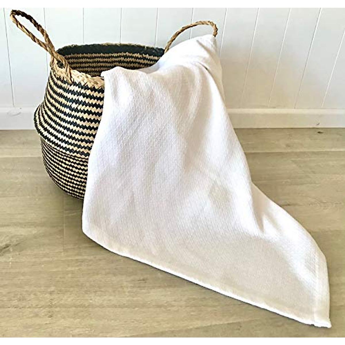 Wild Bloom Organics - 100% Organic Cotton Throw Blanket - 50"x70", GOTS Certified - White, Lightweight, Hypoallergenic