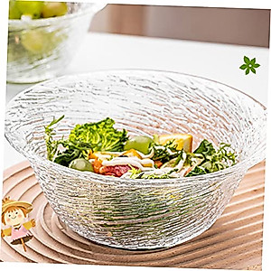 Alipis 2 Pcs Transparent Salad Bowl Old Fashioned Glass Vegetable Container Trifle Bowl Glass Pasta Crystal Serving Bowl Deep Soup Fruit Bowls Glass Bowl Simple Style Bowl Yogurt Bowl