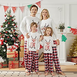 OAKFashion Christmas Family Pajamas Holiday Christma Pajama Family Matching Pjs Set Cute Sleepwear Elk Xmas Jammies for Couples Youth(#A311, Dad, XL)