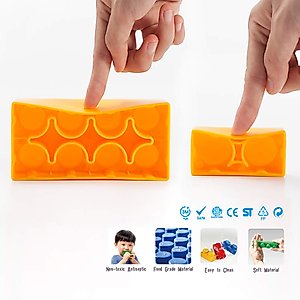 UNiPLAY Mix Soft Building Blocks - 24-Piece Set for Infant Early Learning, Cognitive Development, and Toddler Creative Play - Ages 3 Months+