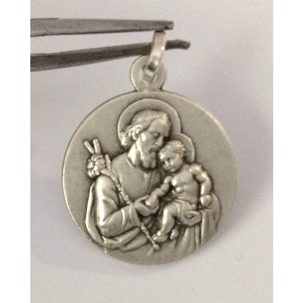 I G J 925 Sterling Silver Saint Joseph Medal - Patron Saint of Workers and Good Death and of the Universal Church