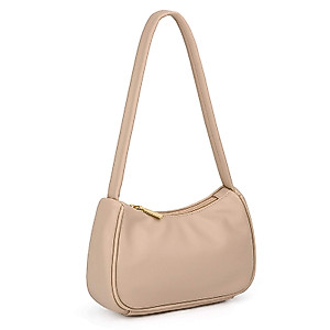 UTO Mini Purses for Women Ultra Soft Leather Vegan Lightweight Clutch Handbag Shoulder Bag Apricot