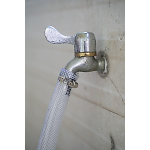 1/2" ID x 3/4" OD - 10 Ft High Pressure Braided Clear PVC Vinyl Tubing Flexible Vinyl Tube, Heavy Duty Reinforced Vinyl Hose Tubing, BPA Free and Non Toxic