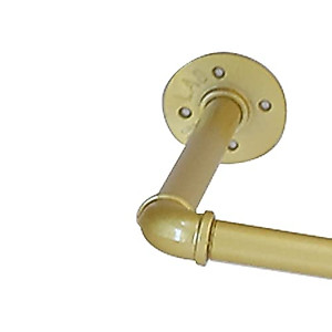 Gold Clothes Display Rack Iron Industrial Pipe Wall Mounted Clothing Rack Wedding Dress Bridal Garment Rack Stand Stand Decoration Retail Display Closet Organization 71inch*11.8inch