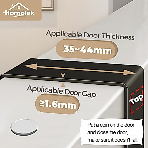 HOMOTEK Over The Door Hooks Longer, Heavy Duty Over Door Rack for Bathroom, Door Hanger Coat Holder with 12 Hooks for Hanging Clothes, Towels and Hat, 11" Bracket, Fits 1-3/4" Thick Door, Black