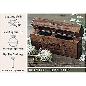Eyesoul Custom Ring Bearer Box,Wooden Ring Box For Wedding/Proposal/Engagement,Personalized Wedding Stuff,Wedding Ring Holder With Name/Date,Jewelry Gift Box.