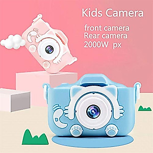 Cartoon Children Camera Mini Children Digital Camera Children Camera Toy 2000W Pixel 1080P HD Screen Camera(Without Memory Card),Blue