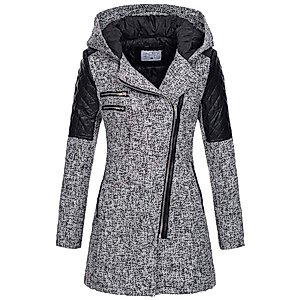 CYLIXIAN Women's Winter Coats, Elegant Coats for Women Slim Warm Jacket Thick Winter Coat with Hood Zipper Plus Size S - 5XL