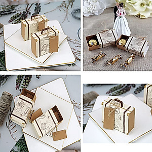VstarOne 40 pcs Small Candy Box Candy Treat Gift Boxes Mini Suitcase Party Favor Candy Box Retro Candy Gift Box for Travel Theme Party Wedding Birthday Bridal Shower Party Party Favors Supplies