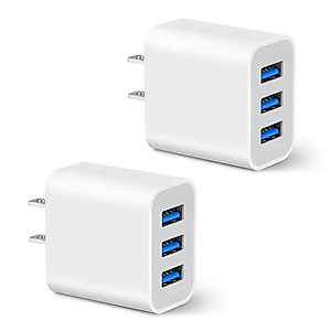 USB Plug, 2Pack 15W 3-Port USB Wall Charger Amoner 2023 Upgraded USB Charger Block iPhone Cube Adapter for iPhone 14 13 12 11 X SE XS 8 Galaxy S22 S21 S20 Android
