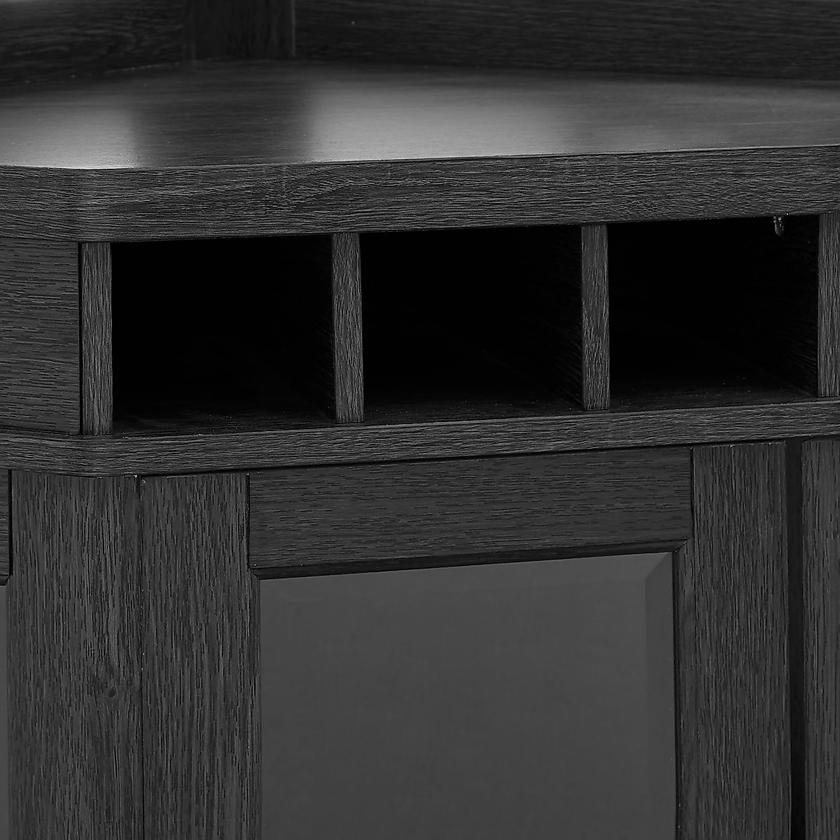 Home Source Oak Corner Bar Unit