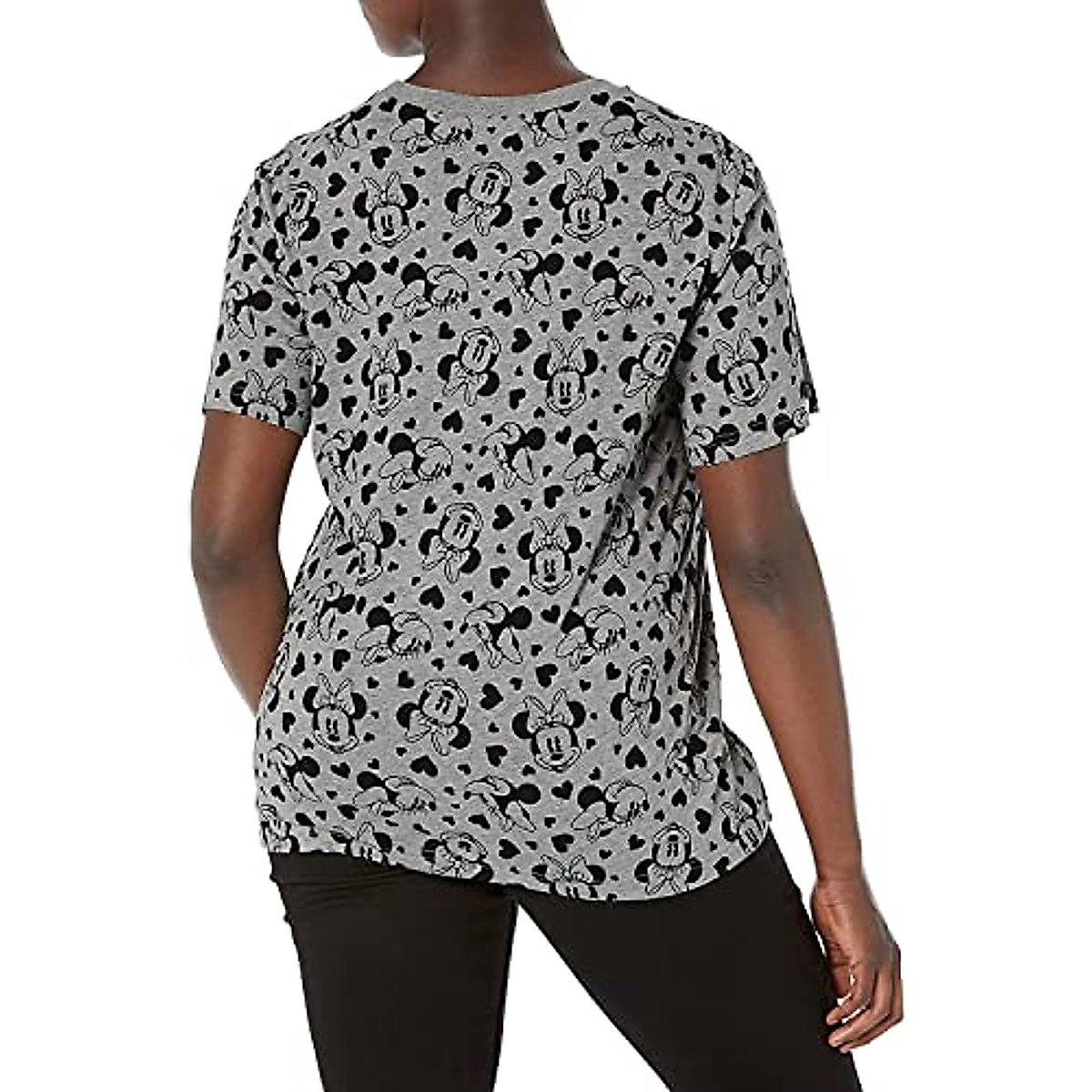 Disney Womens Plus Size T-Shirt Minnie Mouse All Over Print (Heather Grey, 3X)